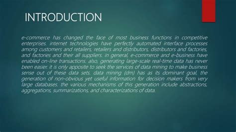 Using Data Mining In E Commerce Pptx Databases Computer Software