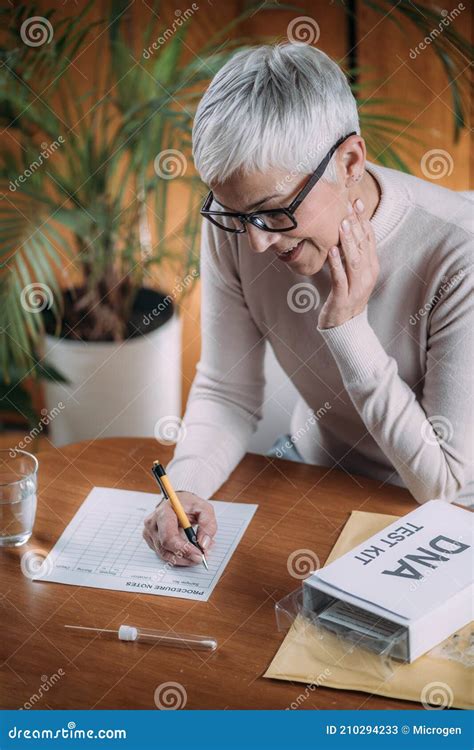 Dna Genetic Testing Using Saliva Sample Stock Image Image Of Envelope Genetic 210294233