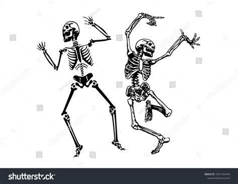 Dancing Skeleton Black Color Stock Illustration 1961104744 Shutterstock