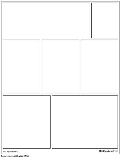 Graphic Novel Layout Mal Portrait 7 Frames Storyboard