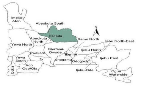 Map Of Odeda Local Government Area Ogun State Nigeria Source