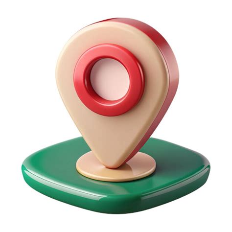 D Red And Beige Location Pin On Green Base Premium AI Generated Image