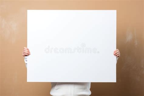 Determined Student Holding Blank Board Sign Generate Ai Stock