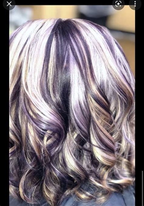 Purple Highlights With Blonde Hair