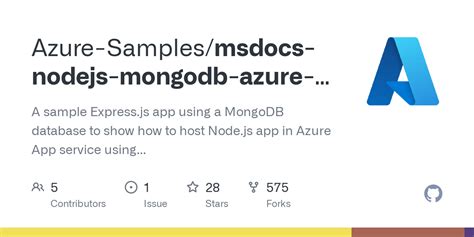 GitHub Azure Samples Msdocs Nodejs Mongodb Azure Sample App A Sample Express Js App Using A