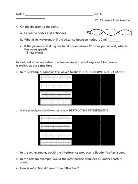 Interference Worksheet Doc Template Pdffiller