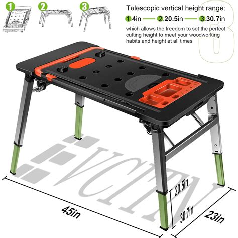 7 In 1 Folding Workbench With Wheels Multipurpose Heavy Duty Workbenchmovable Steel Leg Free