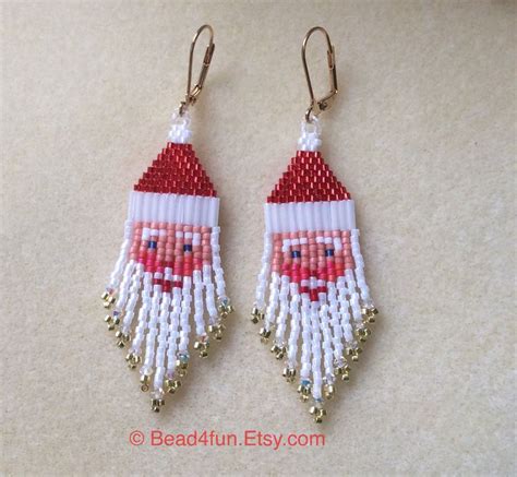 Santa Clause Beaded Earrings Tutorial
