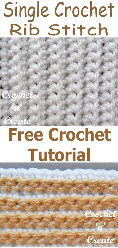 Single Crochet Rib Stitch Free Tutorial Crochet N Create