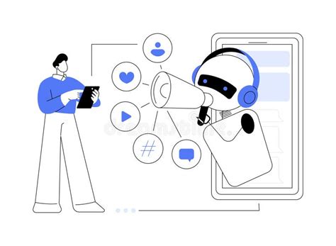 Artificial Intelligence In Social Media Abstract Concept Vector