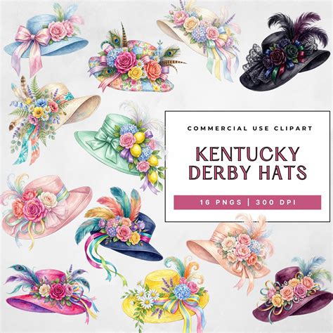 Kentucky Derby Hat Clipart Bundle Horse Racing Derby Tea Party