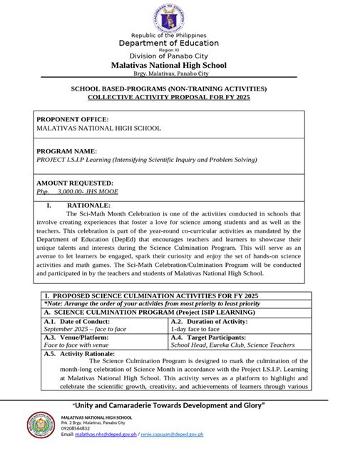 Science Culmination Program Training Design Fy 2025 Pdf Learning
