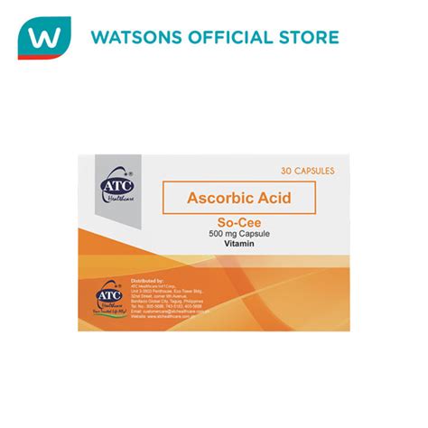 Atc Health So Cee Ascorbic Acid 500mg 30s Lazada Ph