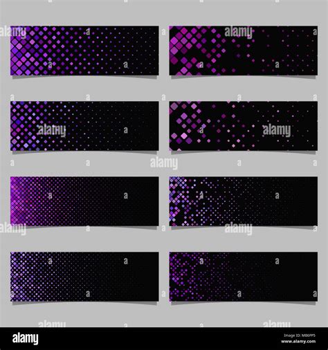 Geometric Diagonal Rounded Square Pattern Banner Background Template Set Stock Vector Image