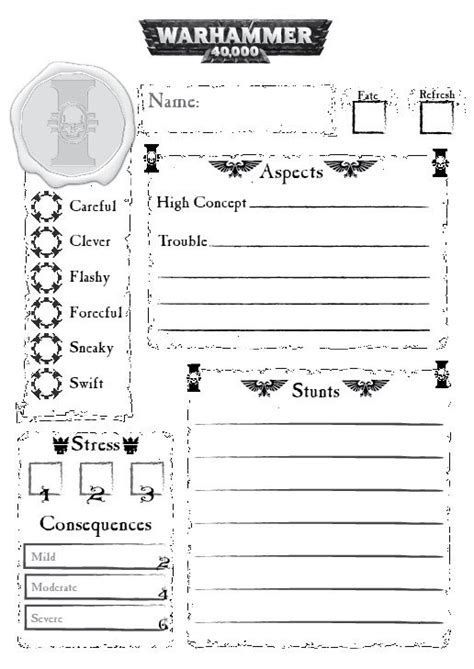 Only War 40k Form Fillable Character Sheet Printable Forms Free Online