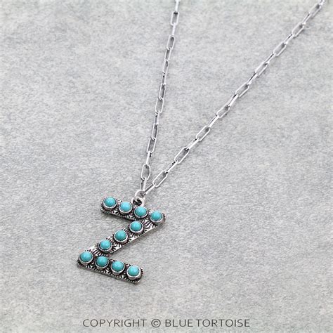 Initial “z” Stone Pendant Necklace Bluetortoisewholesale