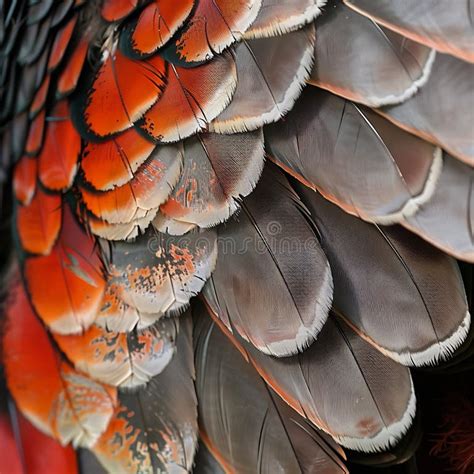 Vibrant Bird Feathers Close Up Texture Macro Detail Stock Illustration
