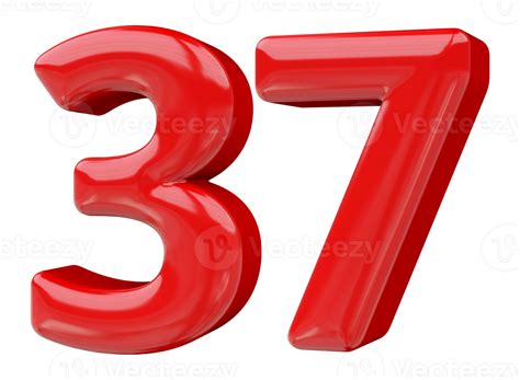 Red 3d Number 37 46645552 Png