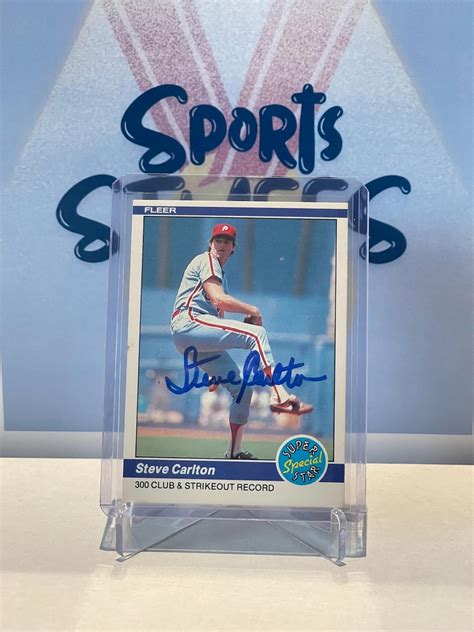 Steve Carlton On Card Autographed Card Etsy