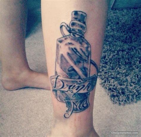 Alice In Wonderland Drink Me Bottle Tattoo