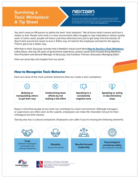 Surviving A Toxic Workplace A Tip Sheet Resources Govloop