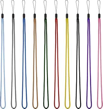 Falzqq 10 Pcs Thin Lanyard String Solid Color Neck Lanyard With String