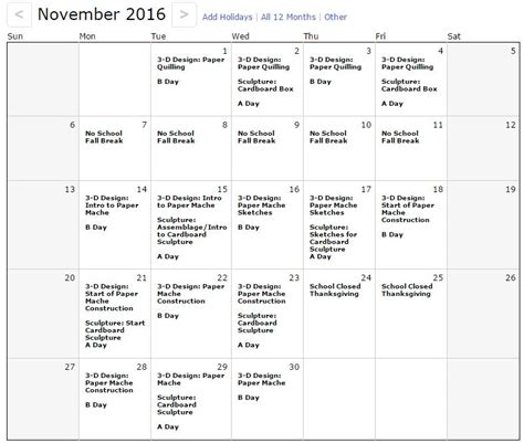 Assignment Calendars Ms Lintott Art
