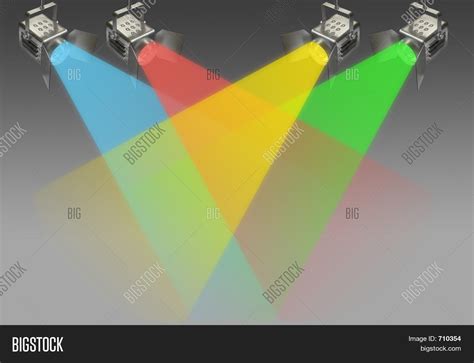 Four Color Spotlights Image And Photo Free Trial Bigstock