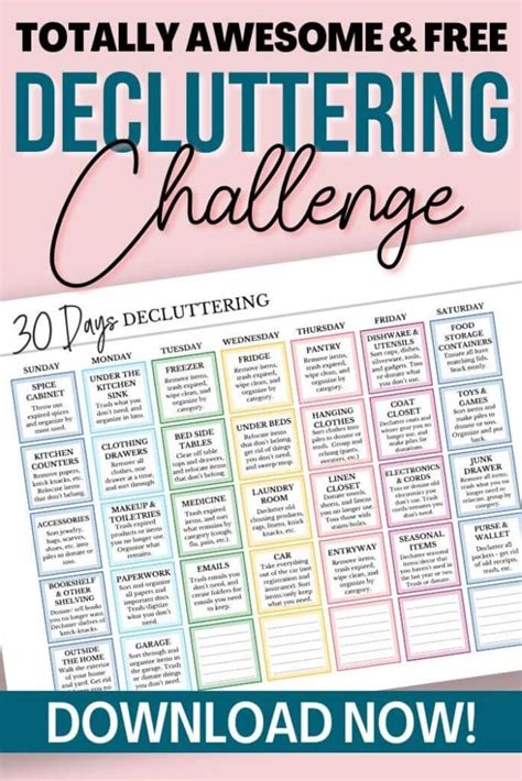 Home Decluttering Calendar 28 Days Of Home Organization While Working
