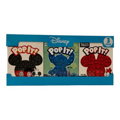 Pop It Toys Minnie Mickey Mouse Stitch Pop It 3 Pack Disney