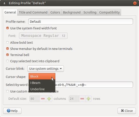 Shortcut Keys How Do I Get Rid Of The Block Cursor In The Gnome Terminal Ask Ubuntu