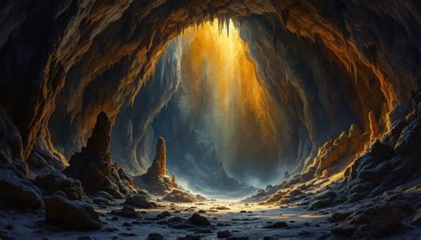 Free Illuminated Cave Chamber Image Cave Cavern Underground Download At Stockcake