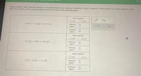 Solved Decide Whether Each Chemical Reaction In The Table