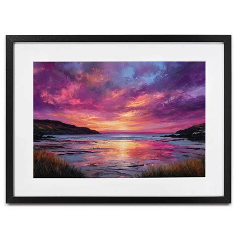 Fire Sky Bay Framed Art Print