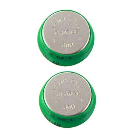 2pcs 12v 40mah Nimh Flat Top Cell Coin Button Rechargeable Battery