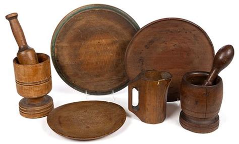 Assorted Country Treenware Lot Of Eight Sold At Auction On 5th