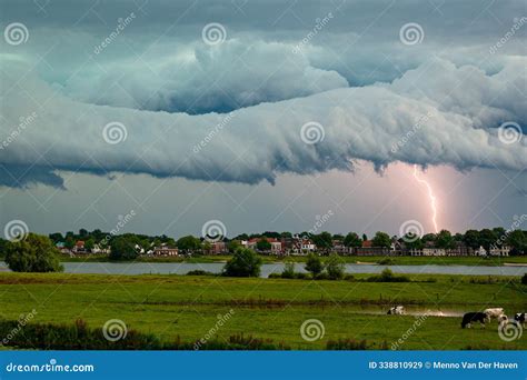 Dramatic Looking Sky As A Shelf Cloud From A Severe Thunderstorm