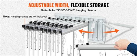 Vevor Wall Mount Blueprint Storage Rack Holds Up To 1200 Blueprints