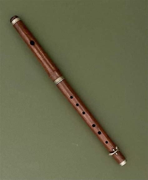 19th Century English Cocuswood Simple System Flute Improved Reverb