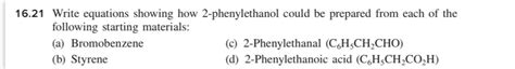 1621 ﻿write Equations Showing How 2 Phenylethanol