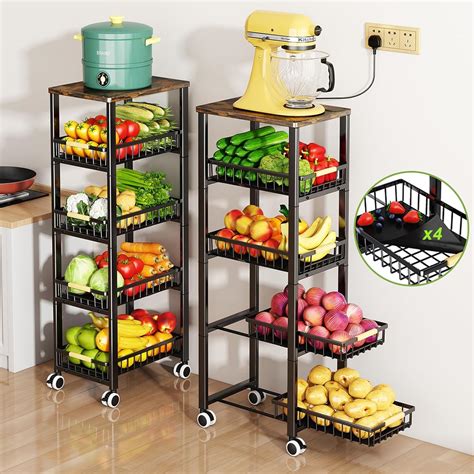 Fruit Vegetable Storage Basket For Kitchen 5 Tier Large