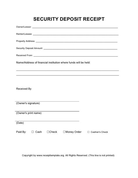 29 Editable Security Deposit Receipts Pdf Word Templatearchive