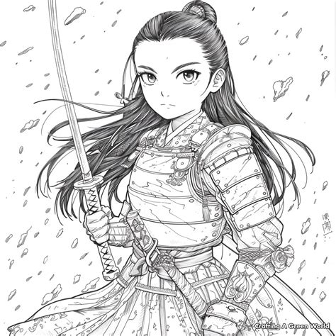 Anime Girl Warrior Coloring Pages 5868 Coloring Online Free Online