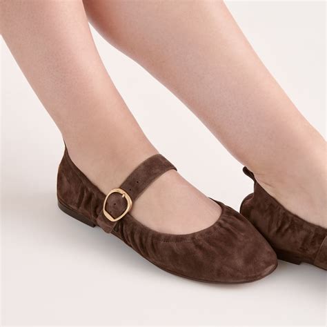 Caely Dk Brown Suede Ballet Flats Dolce Vita