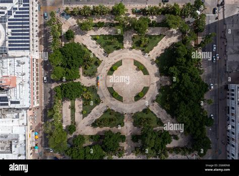 Aerial View Of Plaza Grande The Downtown Of Merida Mexico In The