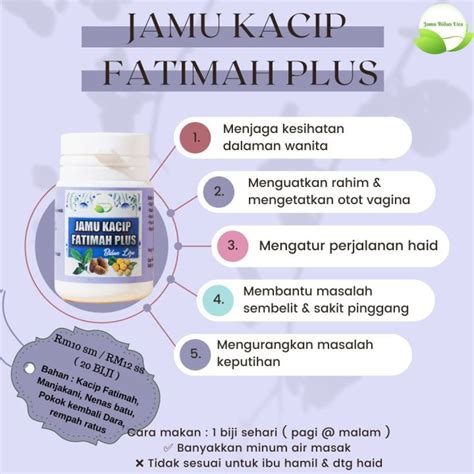 Jamu Kacip Fatimah Plus Bidan Liza Lazada