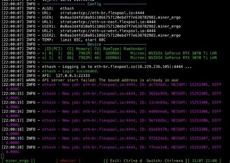 Api Server Start Failed The Bound Address In Already In Use Miners Forum And Knowledge Base