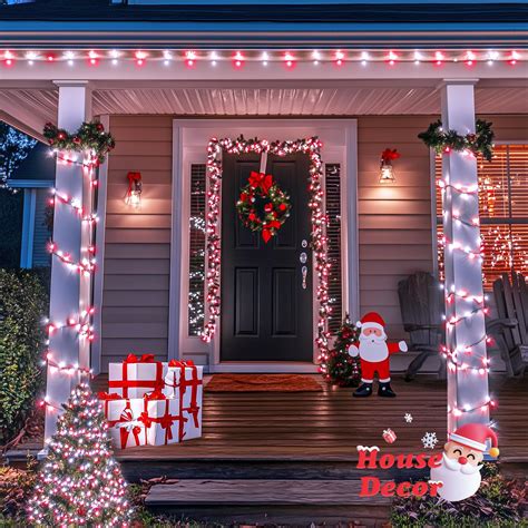 Red And White Outdoor House Christmas Lights Permanent Outdoor