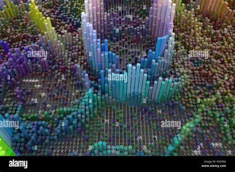 colorful 3d rendering block geometric structure shape composition