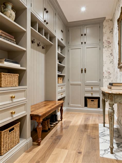 Drop Zone With Parisian Style With A Bench And Storage Drawers And